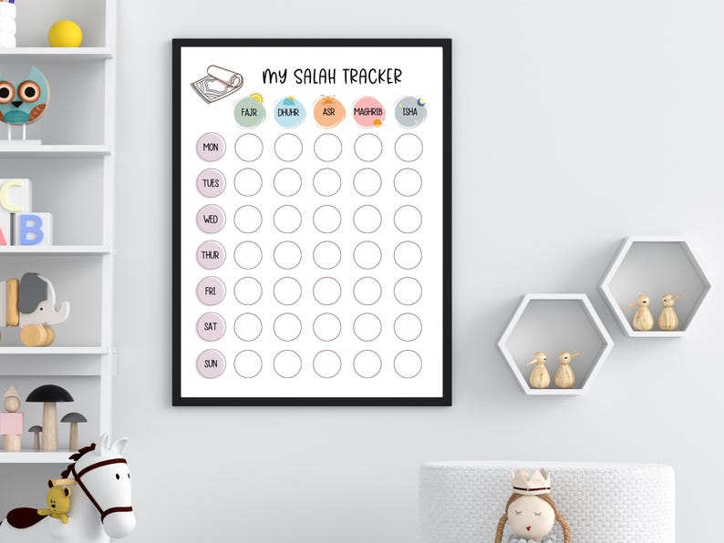 Islamic Salah Weekly Tracker Printable for Kids, Muslim Children Daily ...