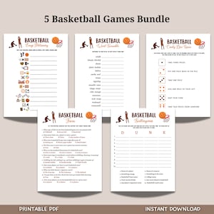 Basketball Party Games Bundle Printable, Tailgate Game, Mens College ...