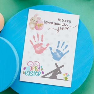 Happy Easter Handprint Craft Printable, DIY Gift Religious Christian ...