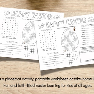 Easter Placemat Activity Printable Sheet Christian Bible Coloring for ...