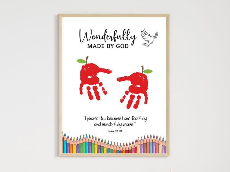 Christian Back to School Handprint Craft Printable, Fall Art Kids First ...