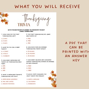 Thanksgiving Trivia Game Printable Fun Friendsgiving Game - Etsy