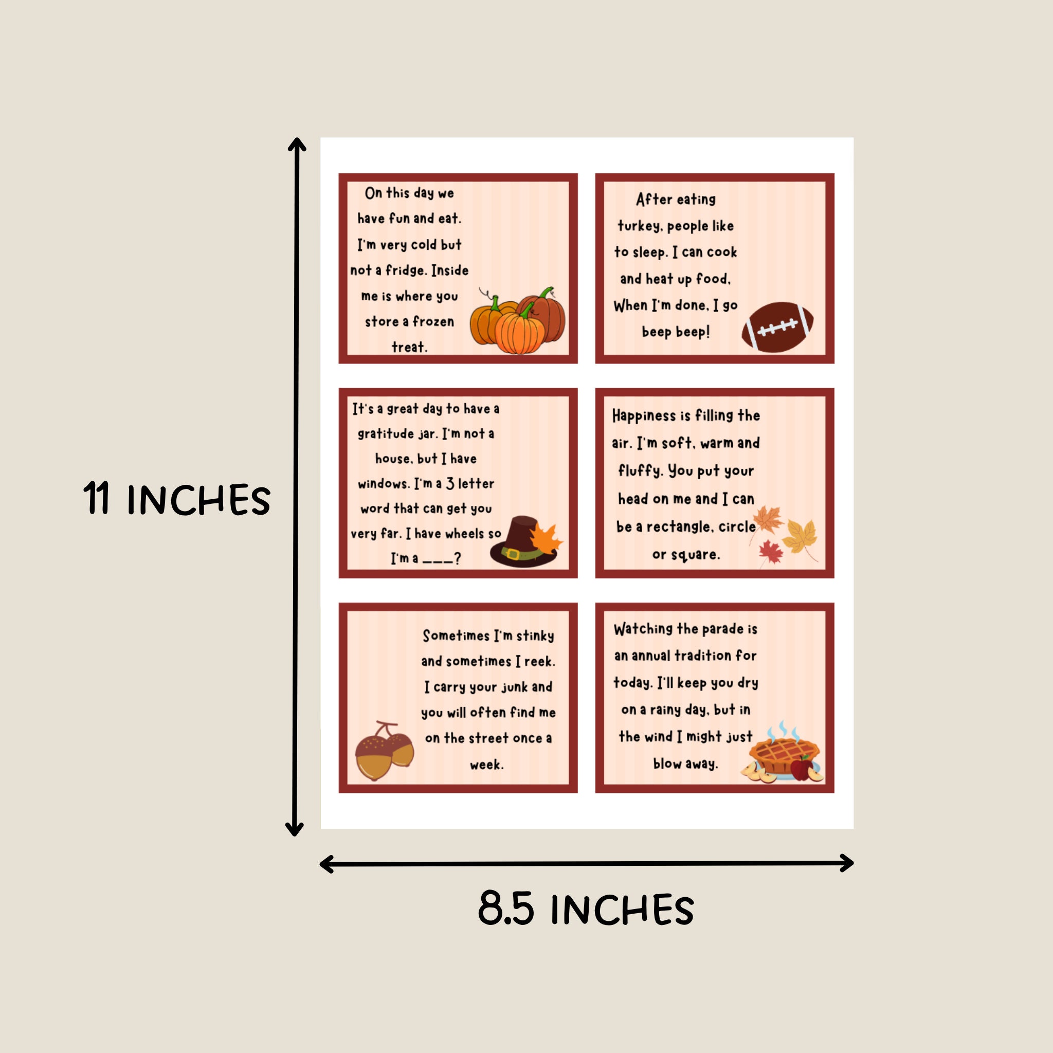 Thanksgiving Scavenger Hunt for Kids, Thanksgiving Treasure Hunt Clues ...
