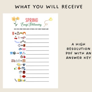 Spring Emoji Pictionary Game Printable Spring Activities for - Etsy