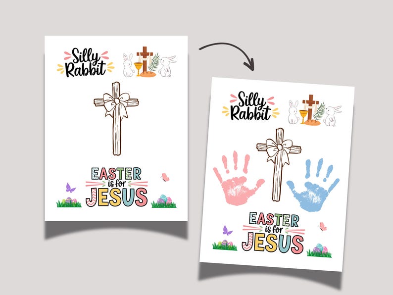 Easter Handprint Craft Printable, Christian DIY Religious Keepsake Art ...