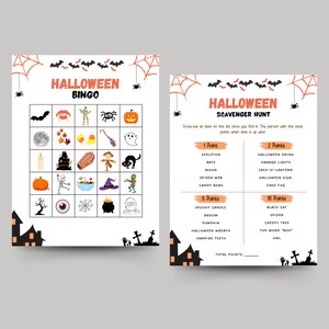 Halloween Games Bundle Kids Printable, Halloween Party Games, Scavenger ...