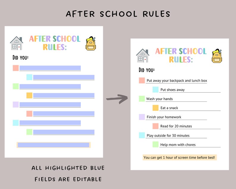 Editable School Planner Kids Printable Back to School Bundle - Etsy