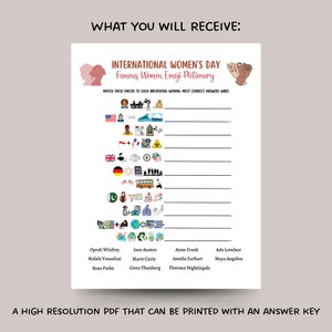 International Womens Day Famous Women Emoji Pictionary Game Printable ...