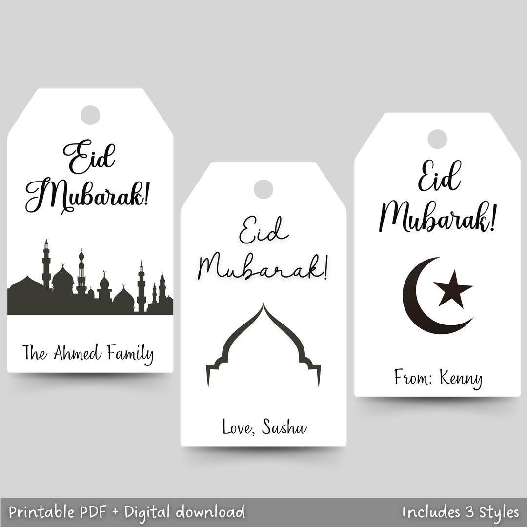 Custom Eid Mubarak Gift Tags, Eid Decoration, Personalized Editable ...