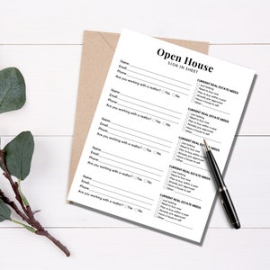 Open House Sign in Sheet, Welcome Sign Open House Bundle, Real Estate ...