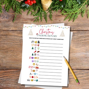 Christmas Emoji Pictionary Printable, Christmas Phrases Emoji Game ...