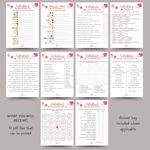 Valentine's Day Games Bundle Printable for Adults, Galentines Day Games ...