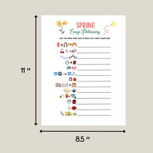 Spring Emoji Pictionary Game Printable, Spring Activities for Kids ...