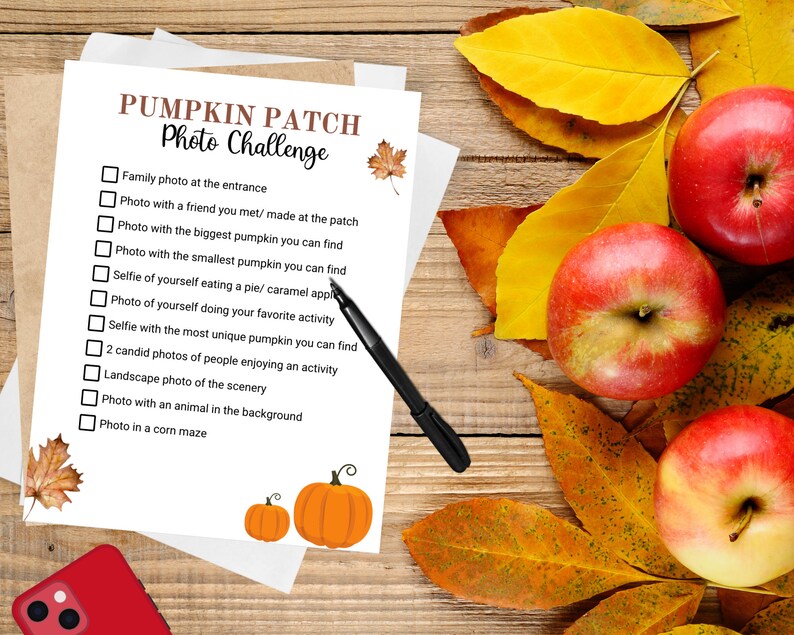Pumpkin Patch Scavenger Hunt Printable Fall Neighborhood - Etsy