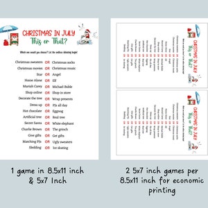 Christmas in July Games Bundle Printable Family Activity - Etsy