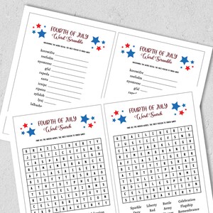 4th of July Games Printable Independence Day Patriotic - Etsy