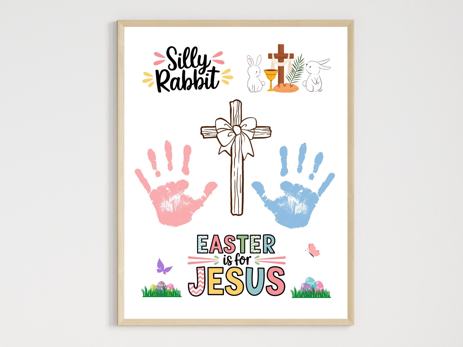 Easter Handprint Craft Printable, Christian DIY Religious Keepsake Art ...