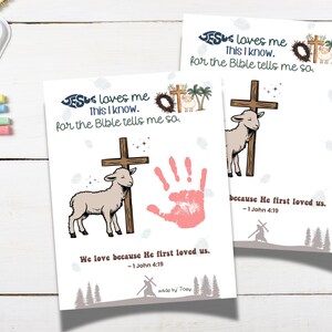 Easter Handprint Craft Printable, Personalized Gift DIY Religious ...