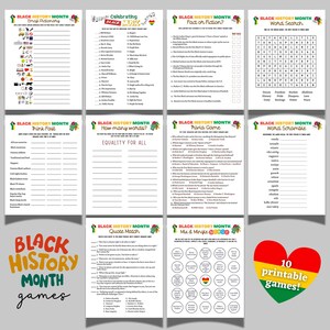 Black History Month Games Printable, Historical African American ...