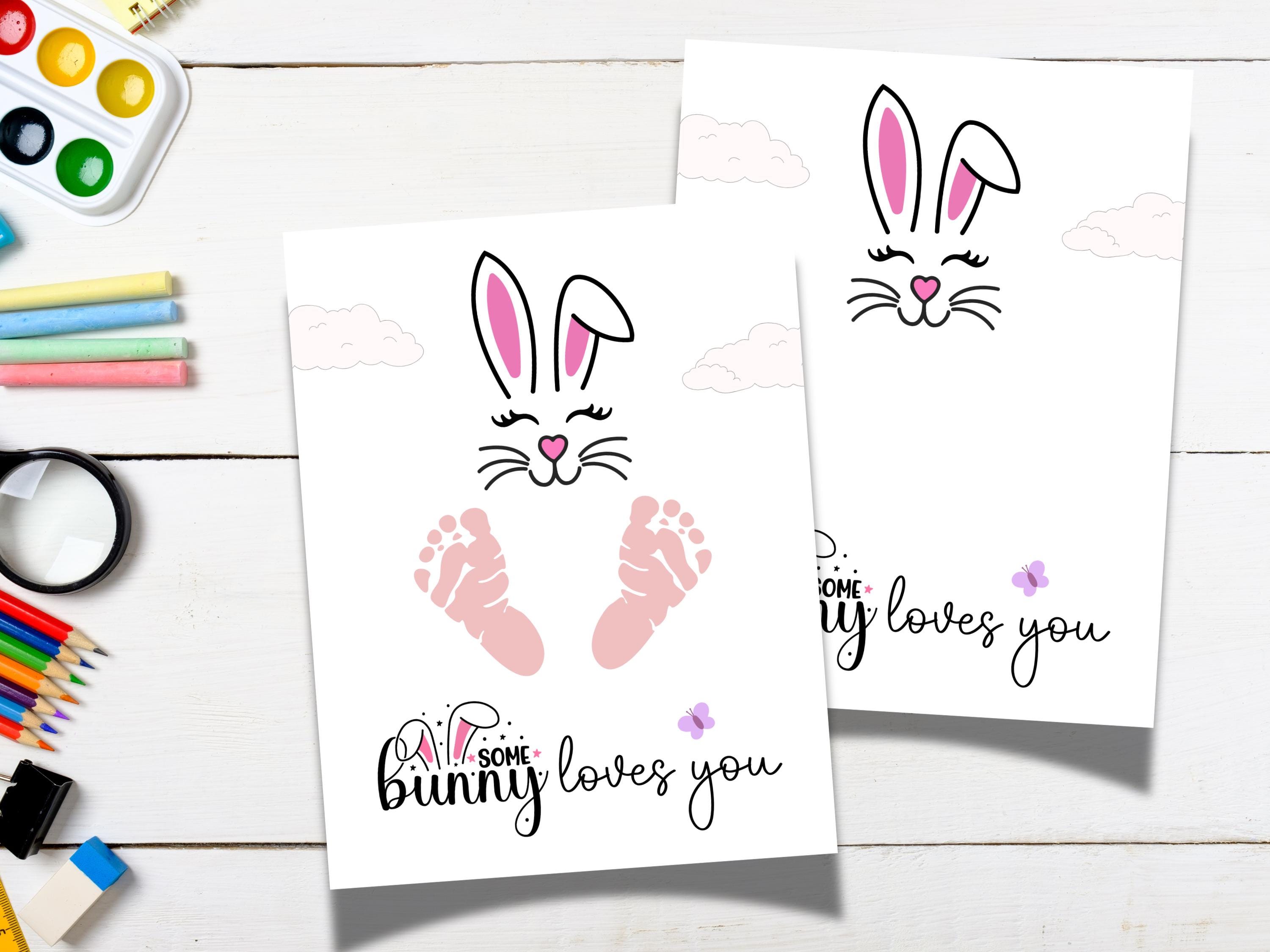Easter Footprint Craft for Kids Printable, DIY Handprint Art Keepsake ...