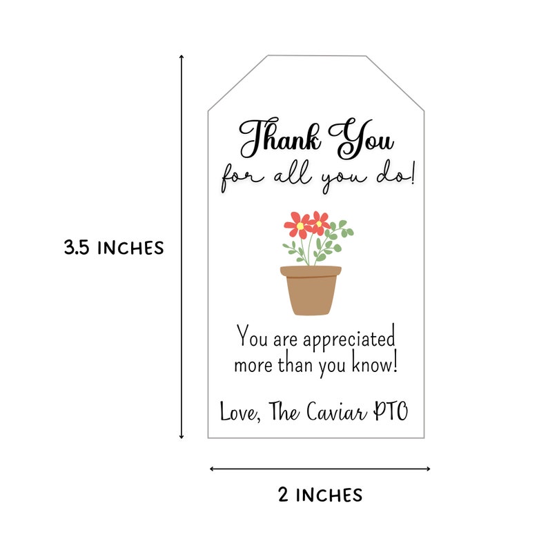 Teacher Appreciation Gift Tags Editable, Printable Custom Thank You ...