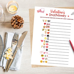 Valentine's Day Emoji Pictionary Game Printable Fun Emoji - Etsy