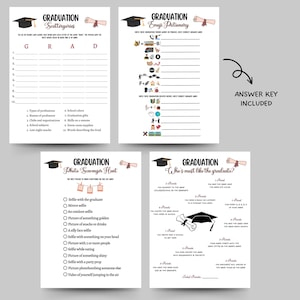 Graduation Party Games Printable, High School Senior Grad Party Games ...
