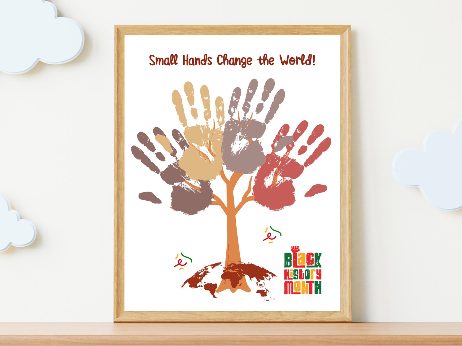 Black History Month Handprint Craft Bundle for Kids, MLK Day Diversity ...