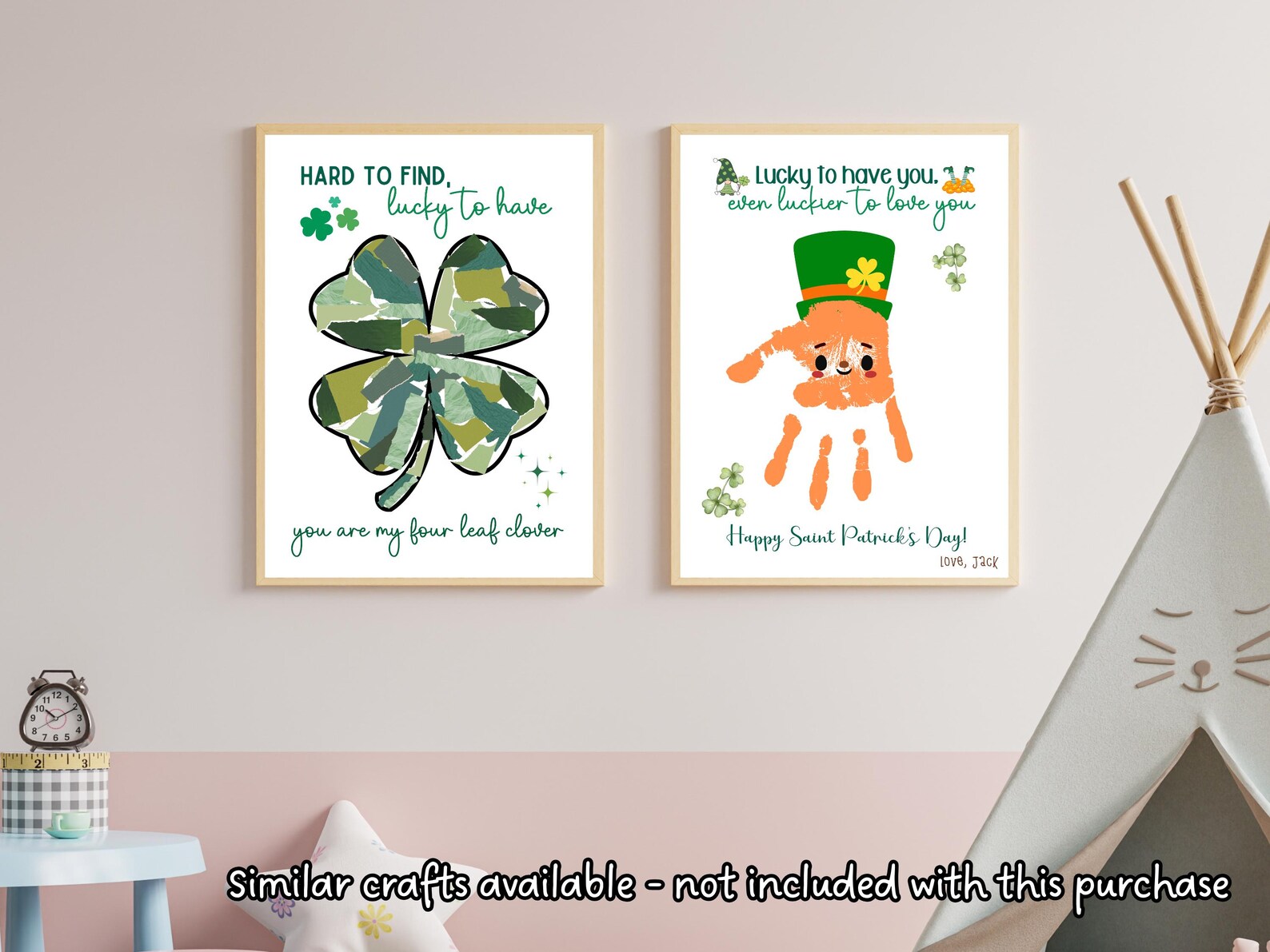 St Patricks Day Lucky Footprint Craft Printable, March Luck Handprint ...