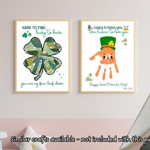 St Patricks Day Clover Handprint Craft Printable, DIY March Shamrock ...