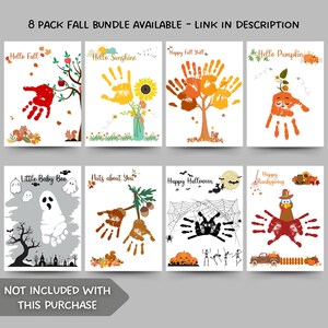 Fall Handprint Crafts Printable, DIY Autumn Art for Baby Toddler Kids ...