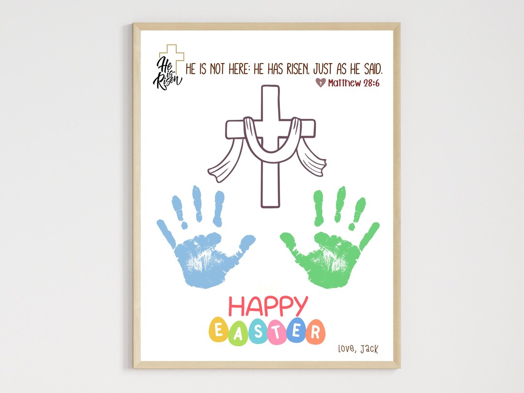 Christian Easter Handprint Craft Printable, DIY Religious Keepsake Art ...