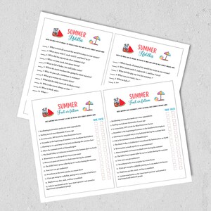 Summer Camp Games Bundle Printable, Summertime Beach Party Games Adult ...