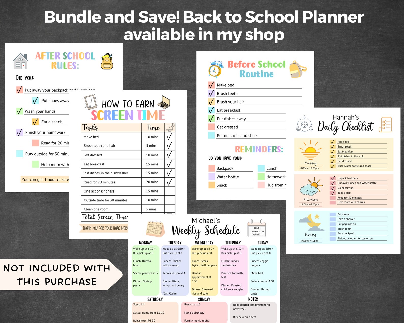 Editable After School Rules Printable After School Checklist - Etsy