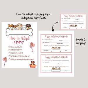 Puppy Party Signs Printable, Adopt a Puppy Party Games, Dog Adoption ...