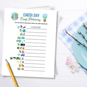 Earth Day Emoji Pictionary Game Printable, Party Game for Kids and ...