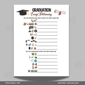 Graduation Emoji Pictionary Game Printable, Graduation Party Activity ...