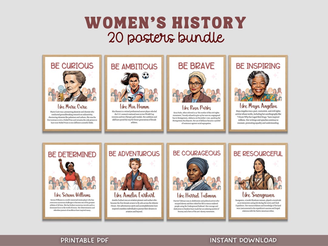 Womens History Month Posters Printable, Inspirational Women Historical ...