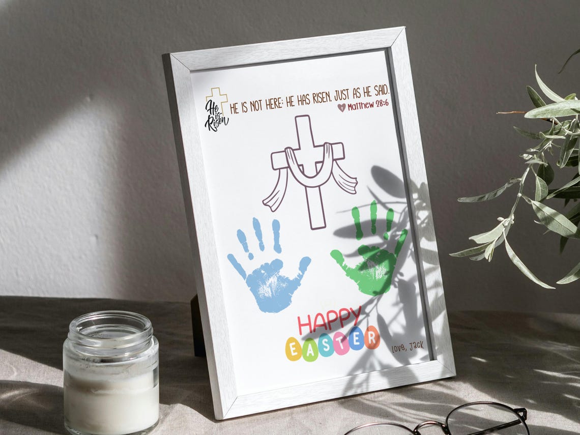 Christian Easter Handprint Craft Printable, DIY Religious Keepsake Art ...