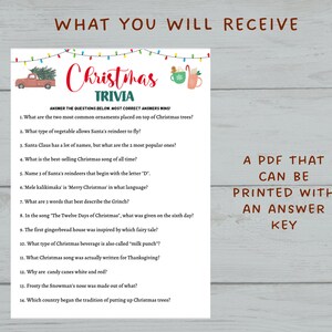 Christmas Trivia Game Printable Fun Holiday Party Game - Etsy