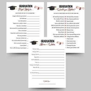Graduation Party Games Printable, High School Senior Grad Party Games ...