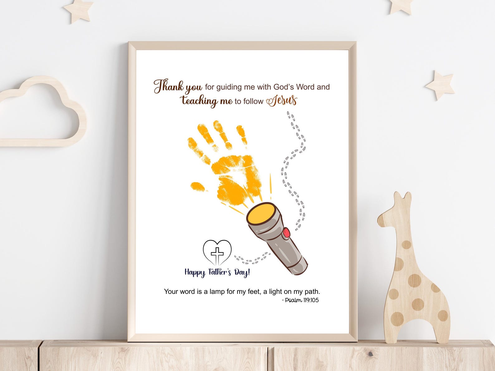 Father's Day Bible Craft Kids Printable, DIY Handprint Card Scripture ...