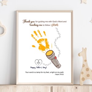 Father's Day Bible Craft Kids Printable, DIY Handprint Card Scripture ...