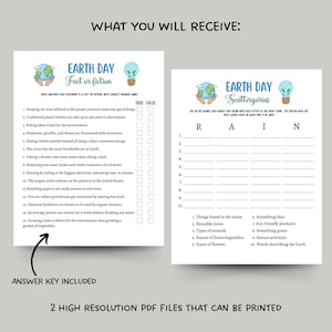 Earth Day Games Printable, Environmental Activity Trivia, Scattergories ...