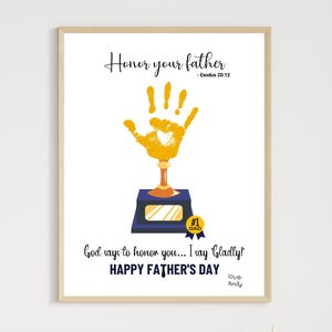 Father's Day Bible Craft Kids Printable, DIY Handprint Religious Art ...