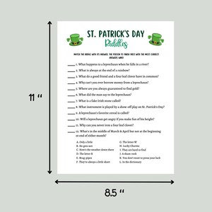 St Patrick's Day Riddles Game Printable, St Pattys Riddle Me This ...