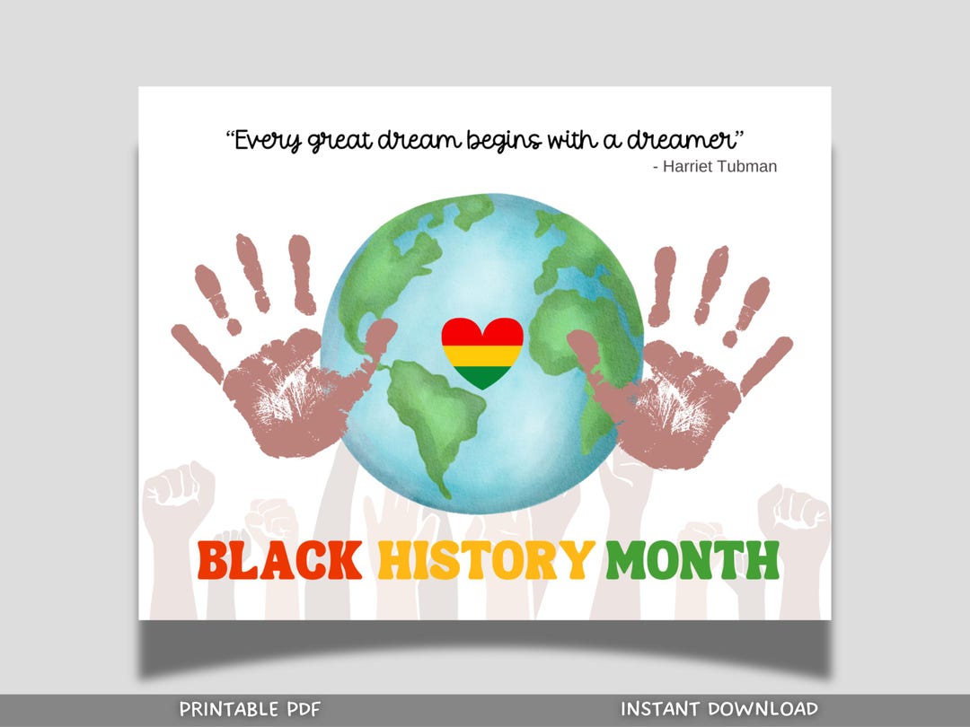 Black History Month Handprint Craft Printable PDF DIY Art Kids Activity ...