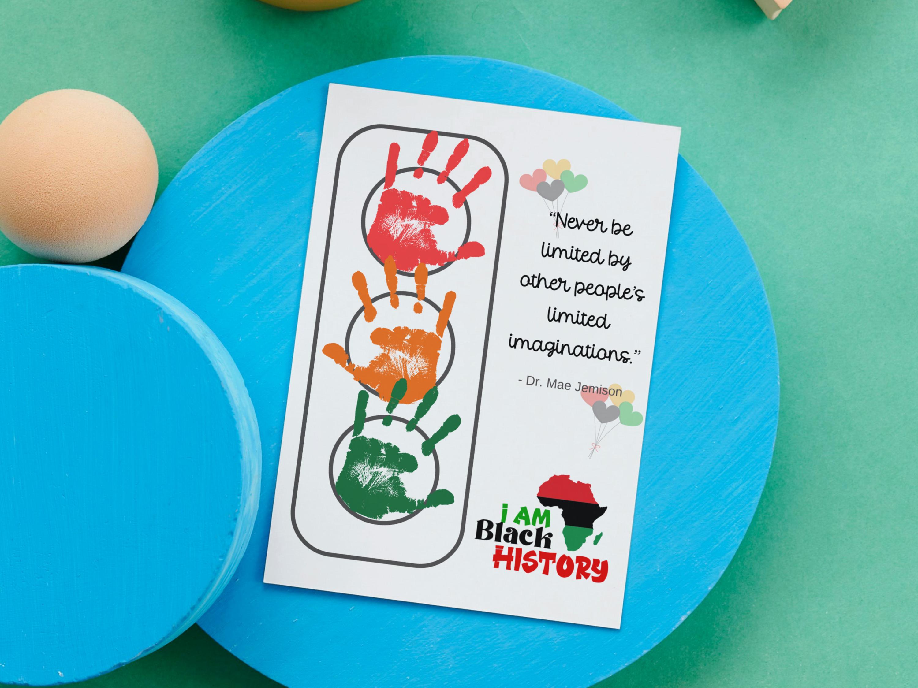 Black History Month Handprint Craft Bundle for Kids, MLK Day Diversity ...