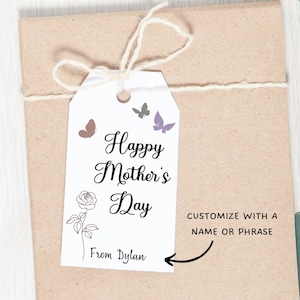 Mother's Day Editable Gift Tag, Custom Happy Mother’s Day Printable ...
