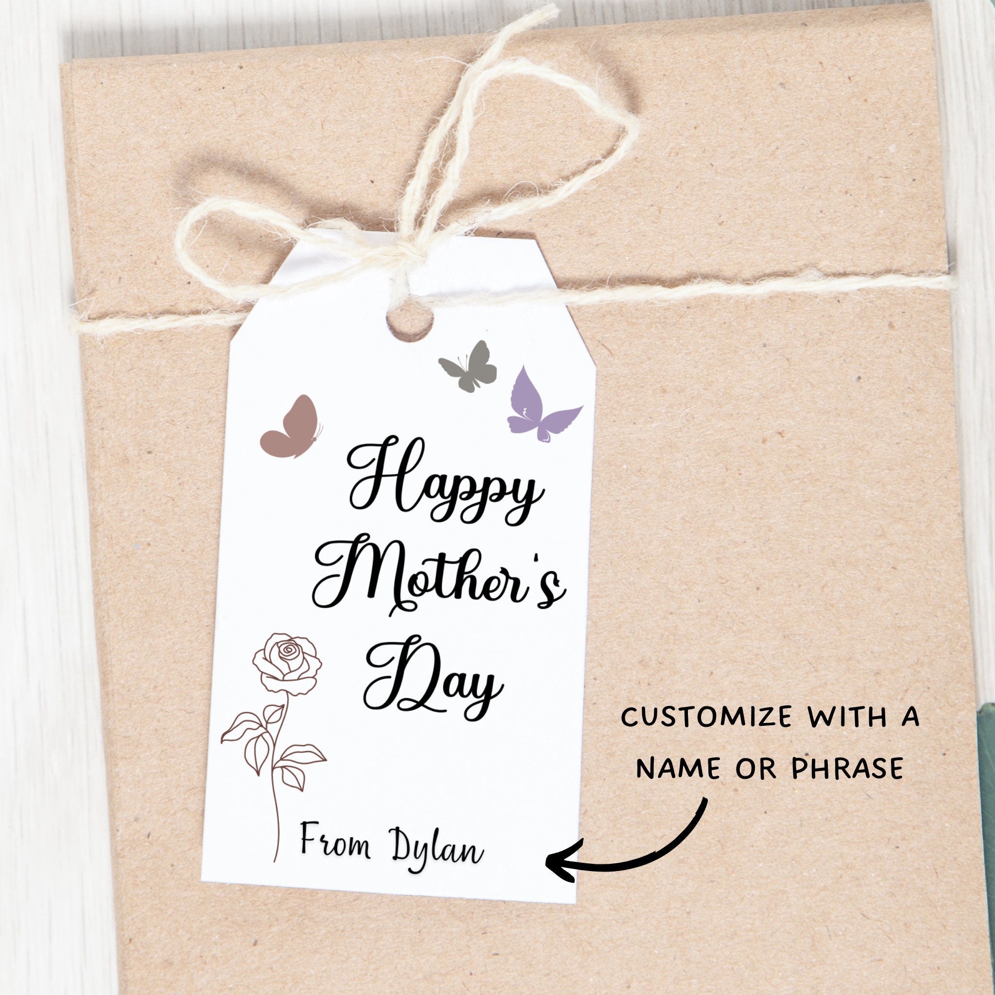 Mother's Day Editable Gift Tag, Custom Happy Mother’s Day Printable ...